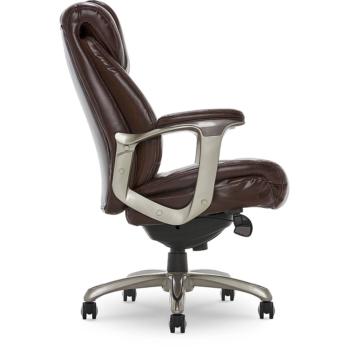 La-Z-Boy Cantania Executive Chair with AIR Lumbar Technology and Memory Foam Cushions, Ergonomic Design for Office Space, Brown