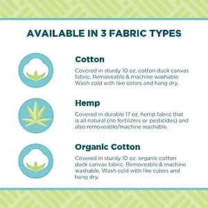 Bean Products Zabuton Meditation Cushion, Small, Natural - 10oz Cotton