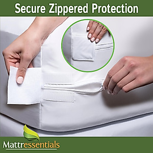 Zippered Twin XL Mattress Protector (11"-14" Depth) - Bed Bug Waterproof Mattress Cover, Premium Quality Hypoallergenic Encasement White