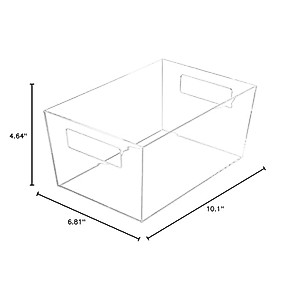 Richard Homewares Clear Plastic Storage Bins for Kitchen Cabinet, Pantry, Bathroom Organizer-Makeup Holder Closet Containers with Handles for Toys and Shoes. 10.1 x 6.81 x 4.64. Pack of 3