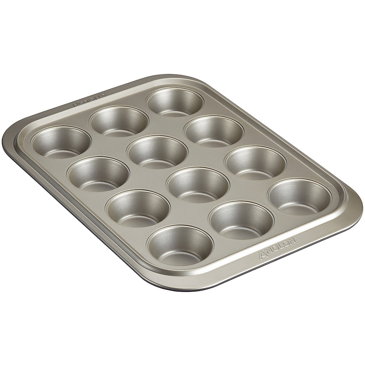 Anolon Allure Nonstick 12-Cup Muffin Tin / Nonstick 12-Cup Cupcake Tin - 12 Cup, Onyx/Pewter
