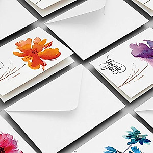 Thank You Cards With Envelopes Bulk 100 Pack - Extra Thick Cards In Beautiful Gift Box.