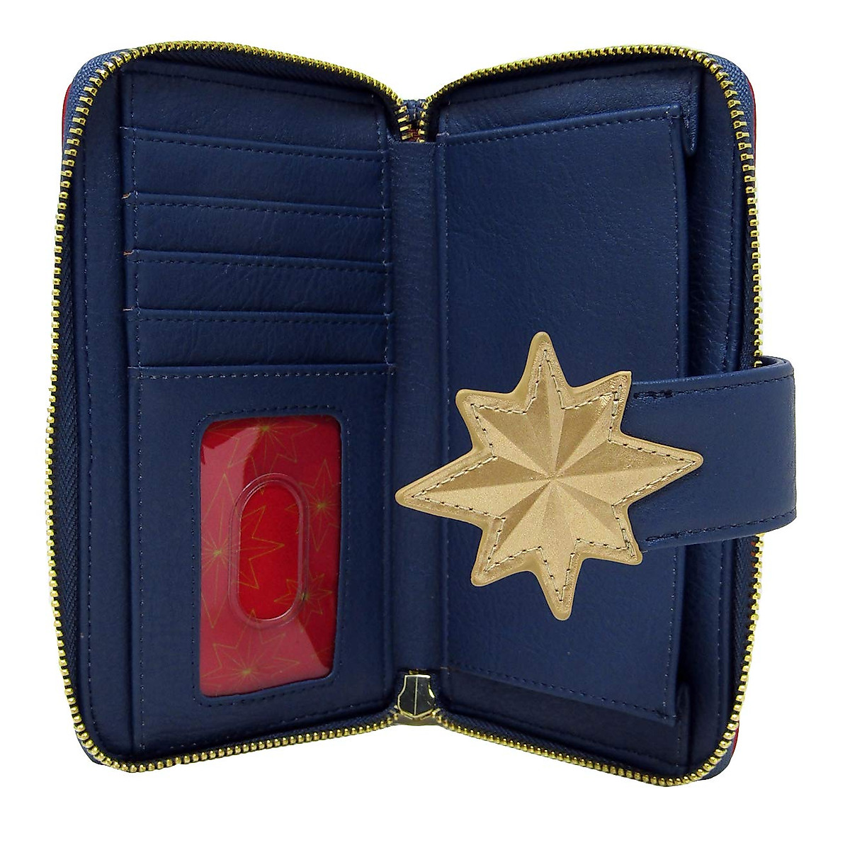Loungefly x Captain Marvel Debossed Suit Wallet (Multicolored, One Size)