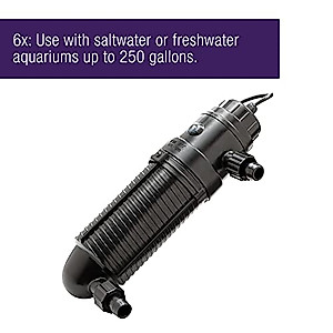 Coralife Turbo-Twist UV Fish Tank Sterilizer 6X, Up to 250 Gallons
