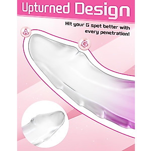 7.9 inch Realistic Dragon Dildo, G Spot Clear Dildo with Strong Suction Cup for Hands-Free Play, Anal Dildo for Vaginal Stimulaton, Adult Sex Toy for Beginner, Women and Couples