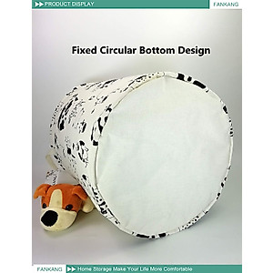 FANKANG Storage Basket, Nursery Hamper Canvas Laundry Basket Foldable with Waterproof PE Coating Large Storage Baskets for Kids Boys and Girls, Office, Bedroom, Clothes,Toys（Cows）