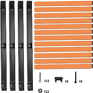 ZWanPing Lumber Storage Rack,Lumber Rack Wall Mount Wood Organizer and Lumber Storage Metal Rack with 3-Level - Indoor & Outdoor Use, 4 Pack