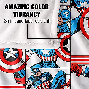 Marvel Captain America Blanket, 36"x58", Captain America Tiles, Silky Touch Super Soft Throw Blanket