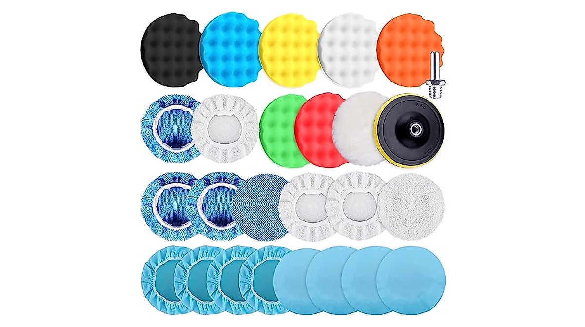 SIQUK 26-Piece Car Polisher Buffing Pad Kit