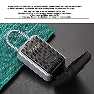 Key Lock Box with 4-Digit Combination, Lock Box Outside for House Key, Wall Mounted Weatherproof Resettable Code Key Lock Box for Outside, Ideal for Homes Hotels Schools