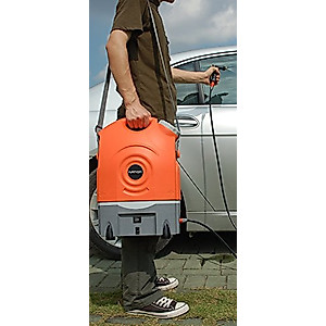 Ivation Multipurpose Portable Spray Washer w/ Water Tank - Runs on Built-in Rechargeable Battery, Home Plug and 12v Car Plug - Integrated Roller Wheels