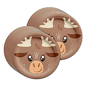 Moose Birthday Party Supplies Set Plates Napkins Cups Tableware Kit for 16