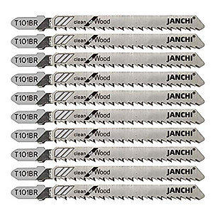 50Pack T101BR T-Shank Contractor Jig Saw Blades - 4 Inch 10 TPI Jigsaw Blades Set- Made for High Speed Carbon Steel, Clean and Precise Straight Cutting Wood Boards PVC Plastic