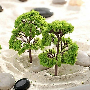 MANGOUSONG Miniature Trees,10Pcs HO OO Scale Model Trees Train Park Railroad Railway Layout Diorama Scenery