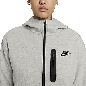 Nike Sportswear Women's Tech Fleece Essential Full-Zip Hoodie (Grey Heather/Black, Large)
