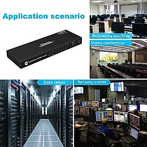 TESmart 16x1 HDMI KVM Switch 16 Port Enterprise Grade Support 4K 60Hz Ultra HD Console Rack Mount Switcher with 8 Pcs 5ft KVM Cable,USB 2.0 Device Control up to 16 PCs/Servers,RS232,LAN Port Control