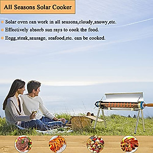 HYUNLAI Solar Oven Solar BBQ Cooker Compact Sun Oven 3.3lbs Large Capacity Camp Stove Portable BBQ Grill for Outdoor Travel Camping Backpacking Family Party