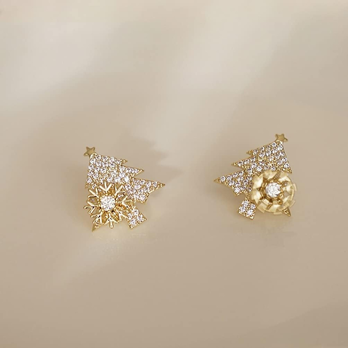 Shiny Christmas Tree Earrings,Colorful Diamond Crystal Zircon Christmas Tree Tassel Earrings,2024 New Sparkling Full Rhinestone Christmas Tree Dangle Earrings,Christmas Gift for Women Girls (A)