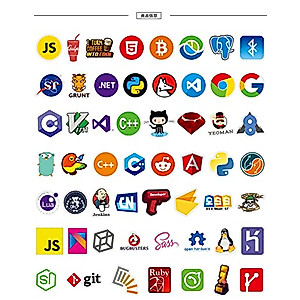 102Pcs Programmer Logo Stickers Pack for Laptop，Funny Science Decals for Teens，Vinyl Waterproof Math Sticker for Water Bottles，Phone，Hard Hat，Skateboard，Scrapbooking，Gifts for Kids/Adults