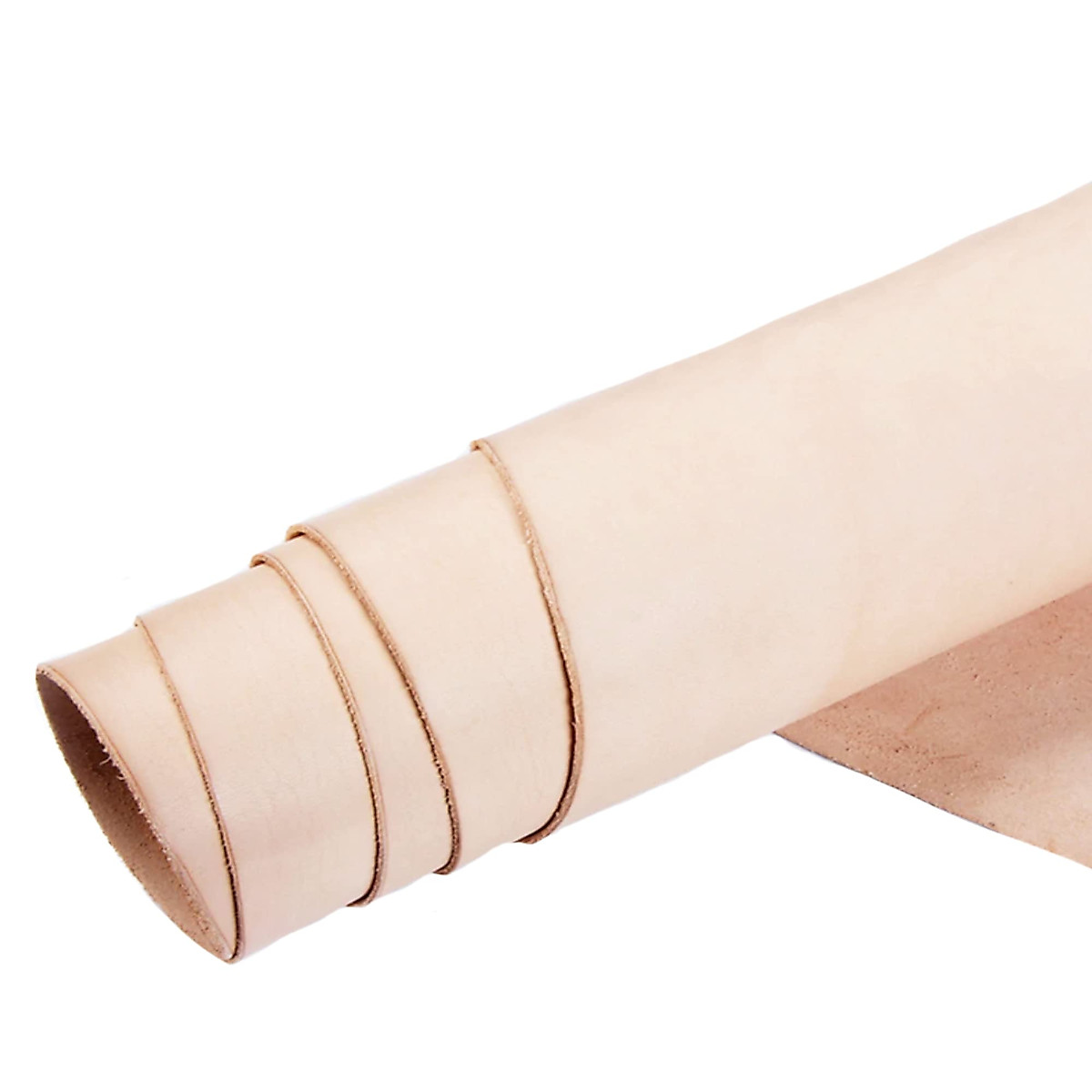 ELW Full Grain Cowhide Leather 4-5 oz [1.6-2mm] Thickness in Pre-Cut Size: 4-6 SQ FT, AB Grade Hide Vegetable Tanned Leather Using for Tooling, Carving, Molding, Dyeing Material for Craft, Hobby