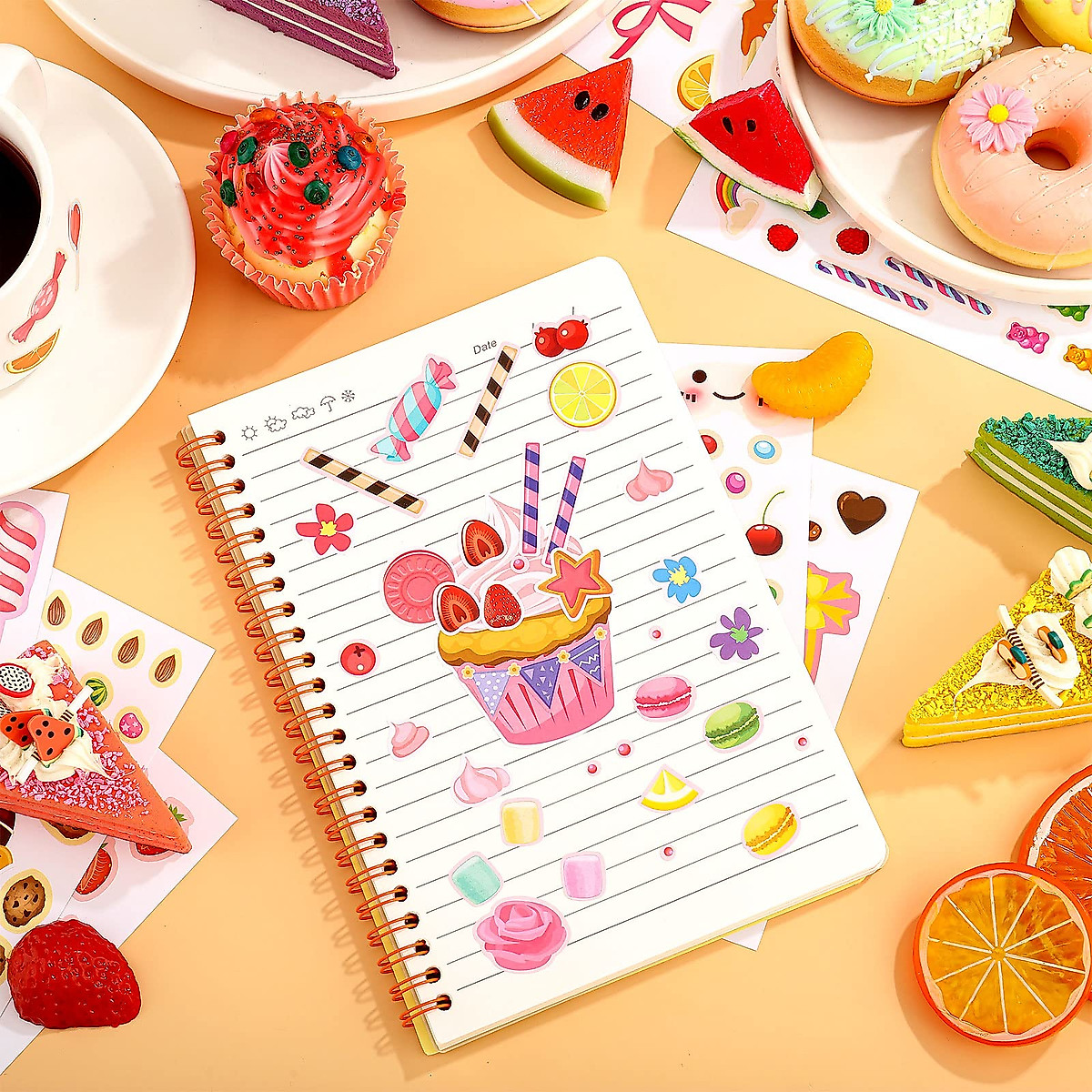 Sinmoe 100 Sheets Valentine Cupcake Stickers Colorful Make Your Own Stickers DIY Sweet Kids Cupcake Craft Stickers Mix and Match Dessert Stickers for Kids Classroom Birthday Party Favor, 20 Styles