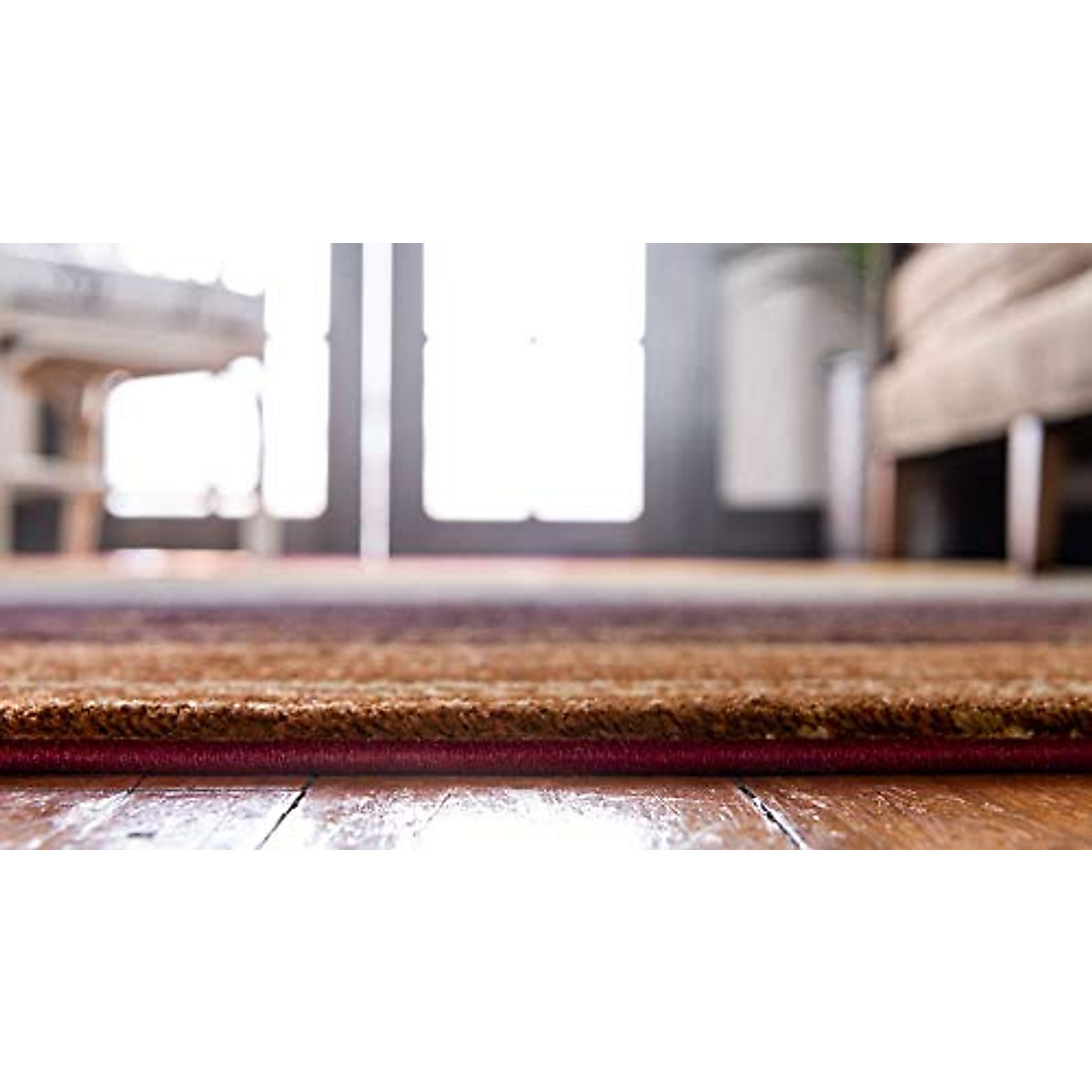 Unique Loom Barista Collection Modern, Abstract, Stripes, Gradient, Urban, Rustic, Warm Colors Area Rug, 4 x 6 ft, Beige/Brown