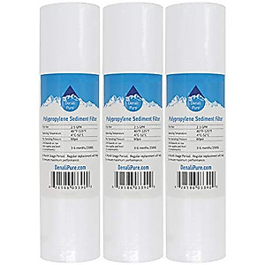 3-Pack Replacement for Rainsoft 9596 Polypropylene Sediment Filter - Universal 10-inch 5-Micron Cartridge Compatible with Rainsoft 9596 Four Stage RO System - Denali Pure Brand