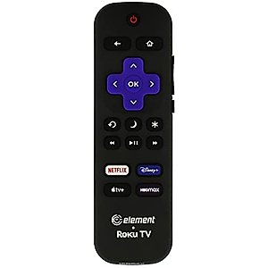 OEM Replacement Remote Control 3226000883 Fit for Element Roku TV Smart 4K Ultra HDTV with Netflix, Disney+, Hulu and Sling Or Apple TV+ or HBOMAX Buttons. (Renewed)