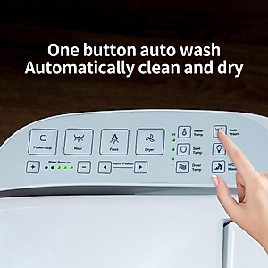 Casta Diva Electric Bidet Seat with Side Panel, Heated Toilet Seat with Bidet, Warm Water, Air Dryer, Nightlight, Fits Elongated Toilets (Elongated with Panel)