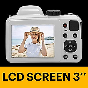 KODAK PIXPRO Astro Zoom AZ425-WH 20MP Digital Camera with 42X Optical Zoom 24mm Wide Angle 1080P Full HD Video Optical Image Stabilization Li-Ion Battery and 3" LCD (White)