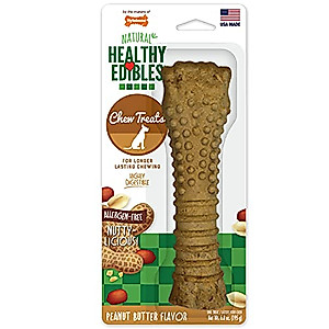 Nylabone Healthy Edibles All-Natural Long Lasting Peanut Butter Flavor Dog Chew Treats 1 Count Peanut Butter X-Large/Souper
