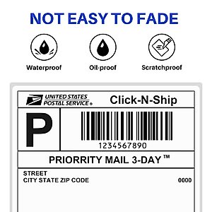 ESSENTIAL Fanfold 4" X 6" Direct Thermal Shipping Labels with Perforations, 5000 Labels, Permanent Adhesive - Compatible with Rollo & Zebra Printer