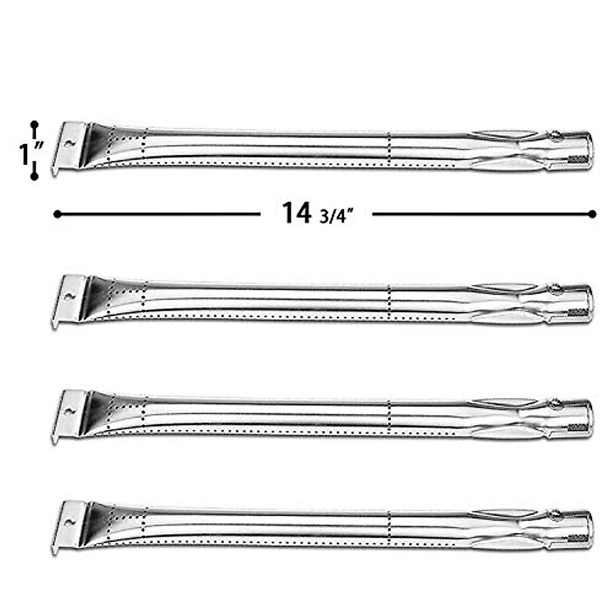 VICOOL BBQ Grill Kits Replacement for Kenmore 146.16198211,146.34611410,146.10016510, Porcelain Heat Shield, Stainless Steel Burners and Crossover Tubes Parts