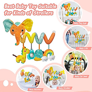 FATI Car Seat Toys Baby Toys 0-6 Months, Newborn Toys Infant Toys 0-3 Months, Stroller Toys for Baby Crib Carseat, Sensory Toys with Squeaker Teether Rattles for 0 3 6 9 12 Months Babies Ideal Gifts