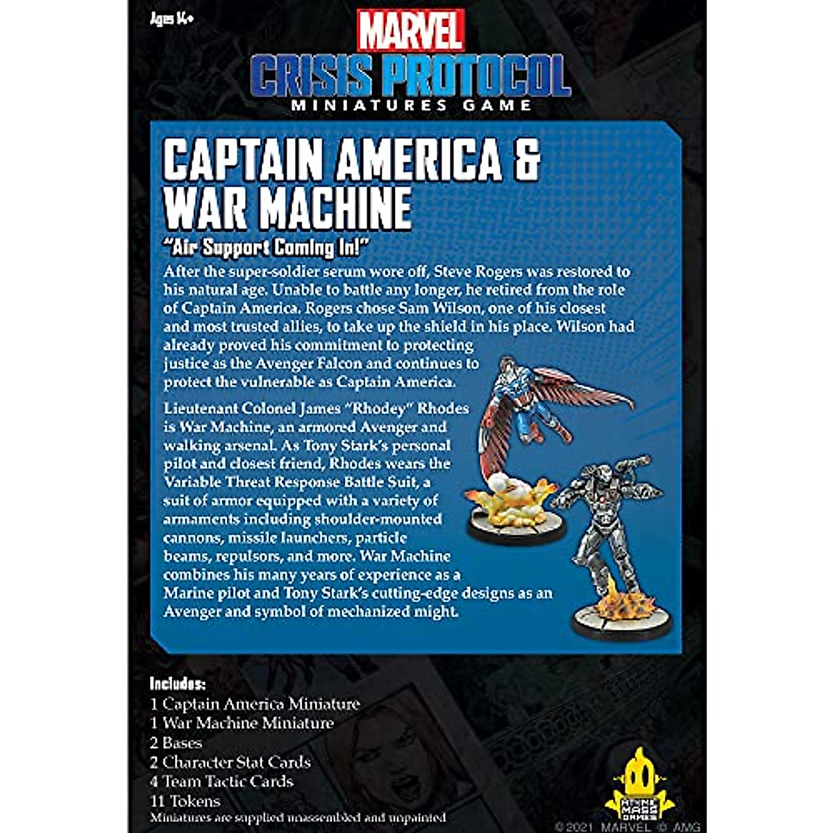Marvel Crisis Protocol Captain America and War Machine CHARACTER PACK | Miniatures Battle Game | Strategy Game for Adults | Ages 14+ | 2 Players | Avg. Playtime 90 Mins | Made by Atomic Mass Games