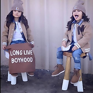 CHTech Long Live Boyhood Banner Wall Flag Wall Art for Nursery Modern Kids Room Decor Kids Banner Brown Flag