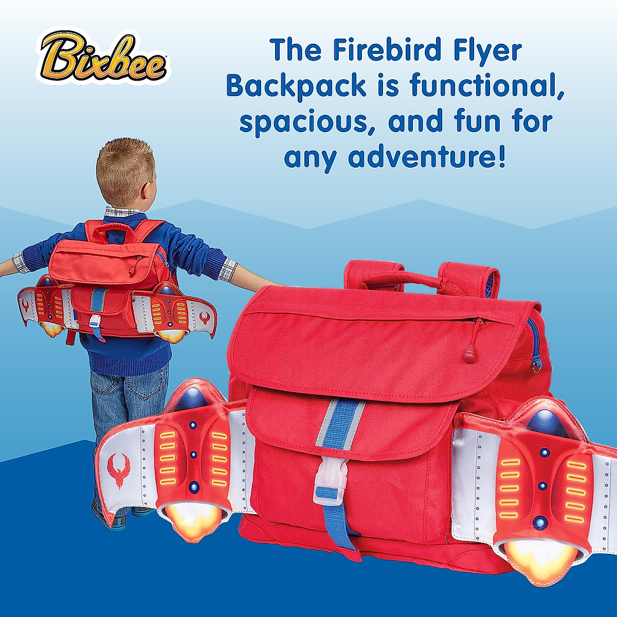 Bixbee Kids Backpack, Childrens Backpack for Girls & Boys, Water Resistant Backpack with Pockets, Durable Zippers & Easy Carry Design - Great Size for School & Travel in Sparkalicious Pink Butterflyer