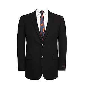 Men's Sport Coat Classic Fit 2 Button Stretch Blazer Suit Jacket Black