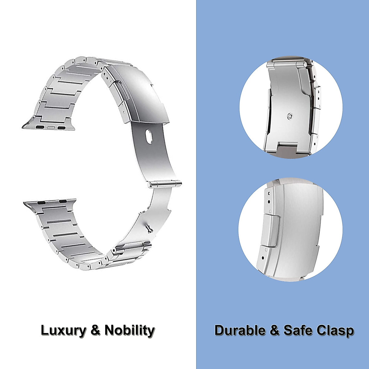 Yeejok Compatible for Apple Watch Ultra 2 Bands 49mm Titanium Metal for Men Women, Compatible for Apple Watch Series 10 Band 46mm, Compatible for Apple Watch Series 9 Band, iwatch 45mm 44mm 42mm Silver