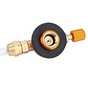 Alomejor Outdoor Camping Furnace Fittings Flat Gas Joint Liquefied Gas Cylinder Inflation Valve with Catheter Picnic Stove Head Gas Converter Refill Adapter
