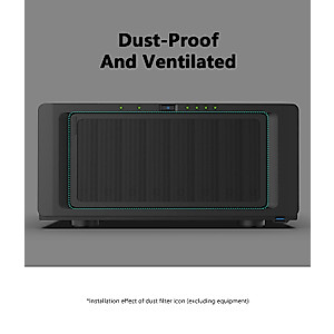 ADJNPCY Dust Filter for Synology NAS DS1821+ Dustproof PVC Cover - Black