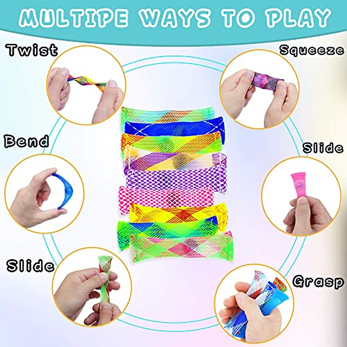 44 Pcs Mixed Color Marble Mesh FIDGET TOY Stress Relieve toy, Focus Enhance, Relieves Stress and Increase Focus for Adults and Children, has helped with ADHD ADD OCD Autism