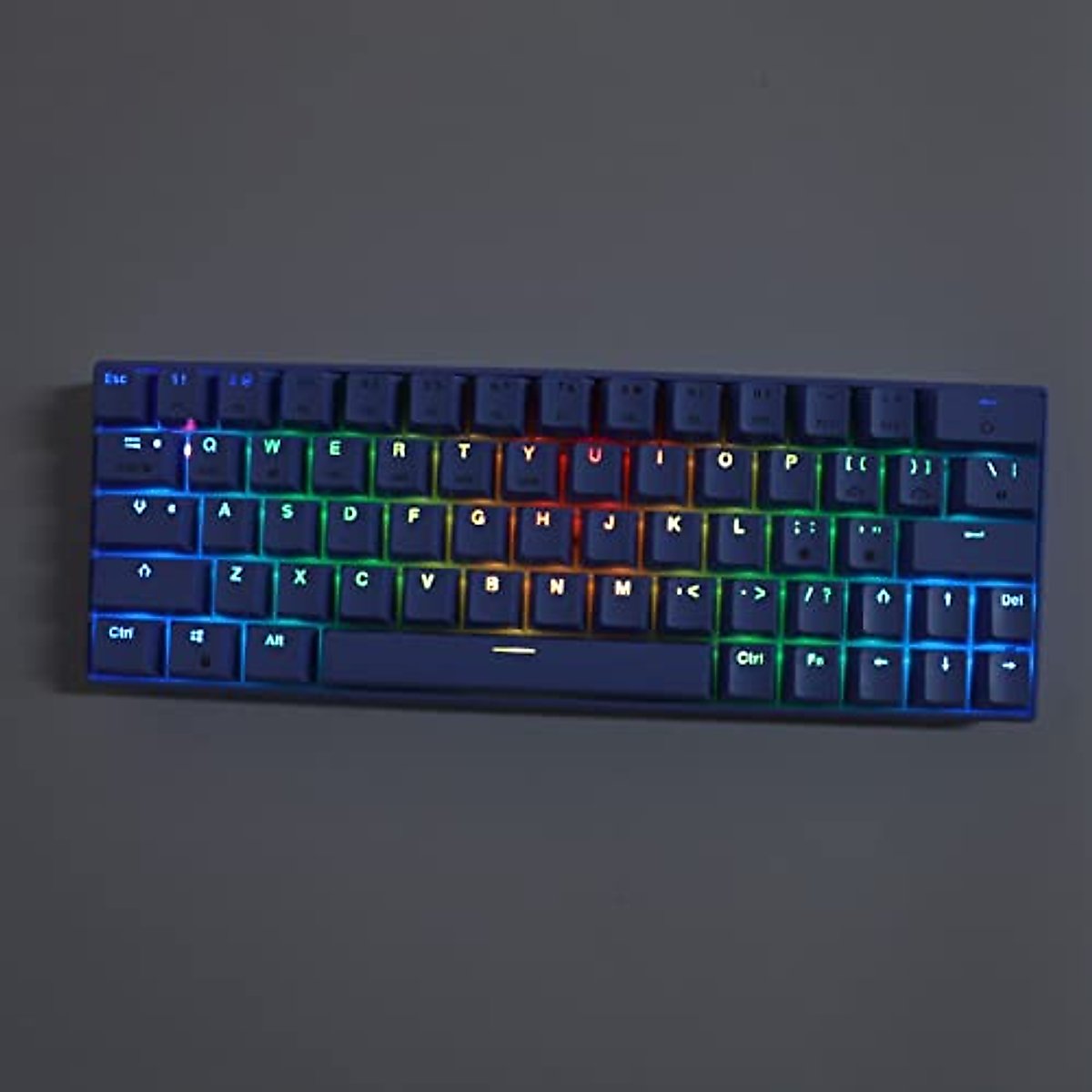 Yoidesu Wireless Mechanical Gaming Keyboard, Blue 64 Keys Wireless RGB Backlight Mechanical Keyboard 3 Modes 2.4G/BT 3.0, 5.0/Type c Wired Gaming Keyboard(Brown Switch)