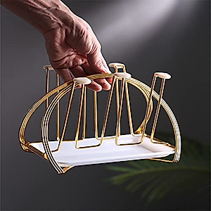 XWOZYDR Glass Water Cup Rack Wrought Iron Upside-Down Drain Mug Holder Stand Storage Organizer