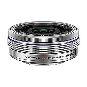 OM SYSTEM OLYMPUS M.Zuiko Digital 14-42mm F3.5-5.6 EZ Silver For Micro Four Thirds System Camera, Compact 3x zoom Lens