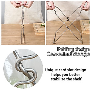 DGHAOP Desktop Trash Bag Holder Dishcloth Towel Rack Foldable Stainless Steel Garbage Bag Shelf