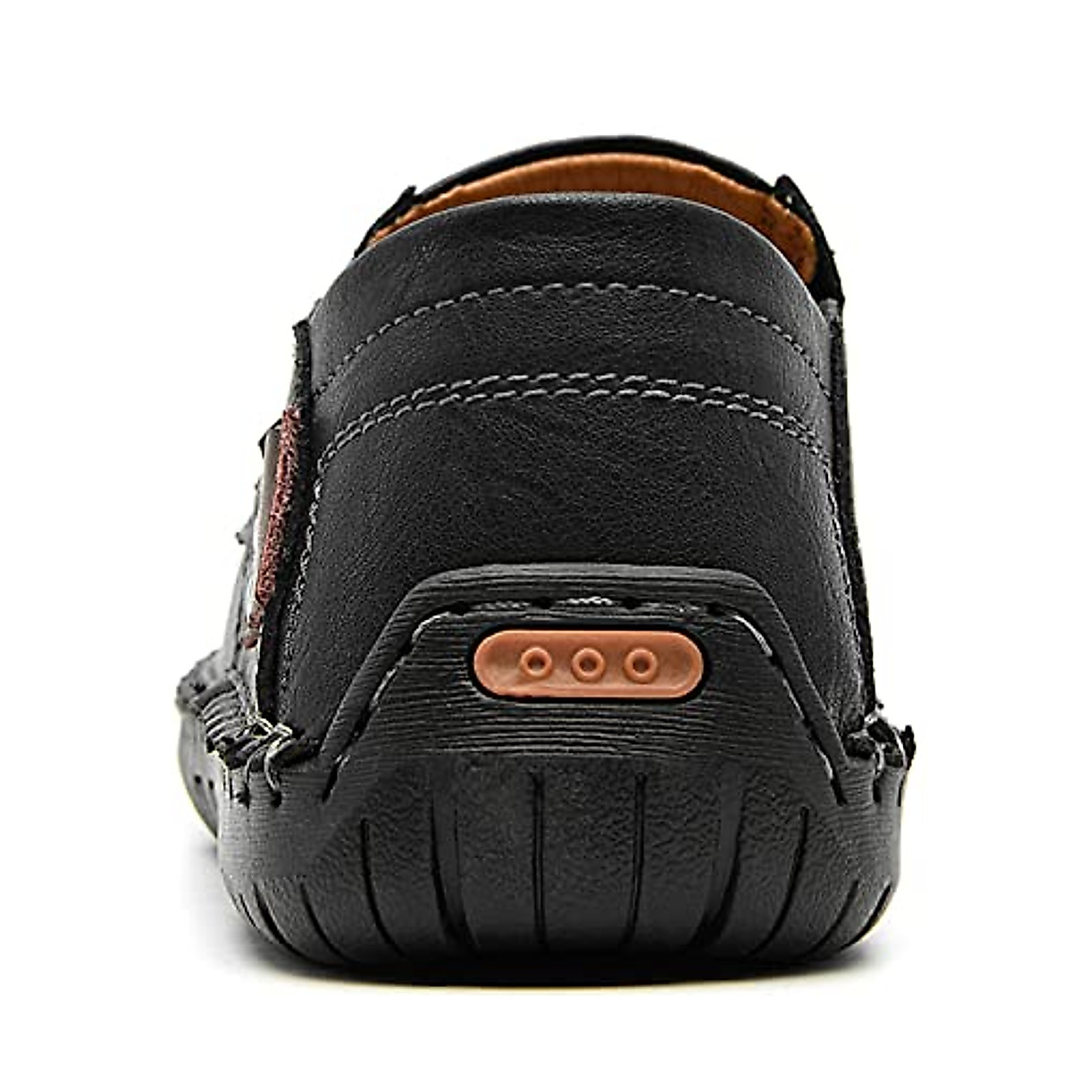 ENLEN&BENNA Men's Loafers Slip-On Casual Leather Dress Shoes Lightweight Comfortable Driving Walking Shoes Black Size 10.5