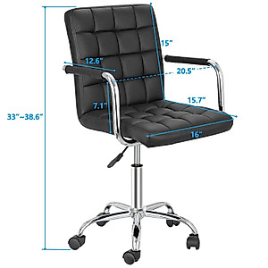 JTSQ Modern Home Office Desk Chairs with Wheels/Armless 360° Swivel Black Gaming Chair Office Chair Gaming Desk Computer Chair High Chair Home Office Desk Chairs Office Chairs Home Office