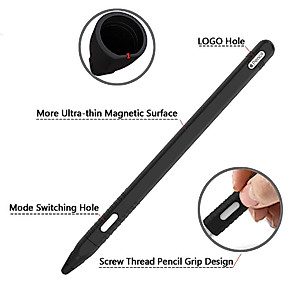 Silicone Case Compatible with Apple Pencil 2nd Generation Holder Sleeve Skin Pocket Cover Accessories Kit Fit for Ipad Pro 11 12.9 Inch 2018, Soft Grip Pouch with 2 Protective Nib Covers