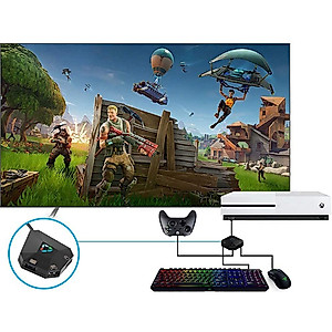 Wired Keyboard and Mouse Adapter for Nintendo Switch/PS4/PS3/Xbox One/Xbox 360 Host Series & for Nintendo Switch Console, Mouse and Keyboard Converter Support Custom Mapping & Reset Button Function